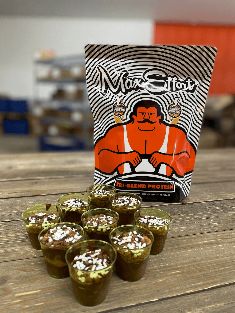 Chocolate Sprinkle Cone Protein Pudding Shots!! by Coach Kiki – Max ...